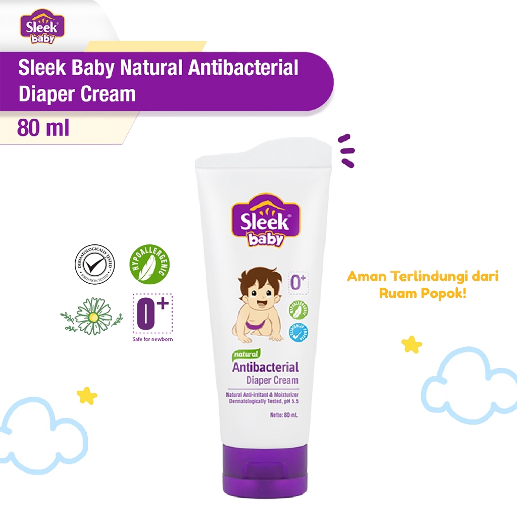 Sleek Baby Diapers Cream 80ml Cream for Diaper Rash for Sensitive Baby ...