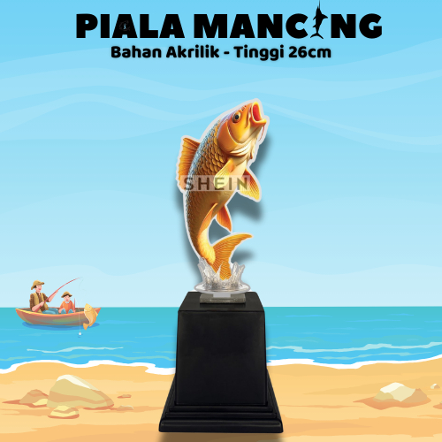 Acrylic Fishing Award & Championship Trophy with Goldfish Motif| Gift ...