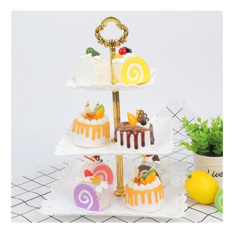 3 Tier Stackable Cake / Fruit Rack Detachable Plate Cake Stand Display ...