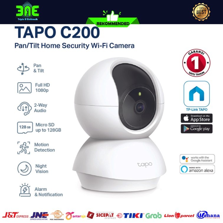 Tp Link Tapo C200 2MP 1080p Full HD 360 Degree PTZ Resolution Ipcam Ip ...