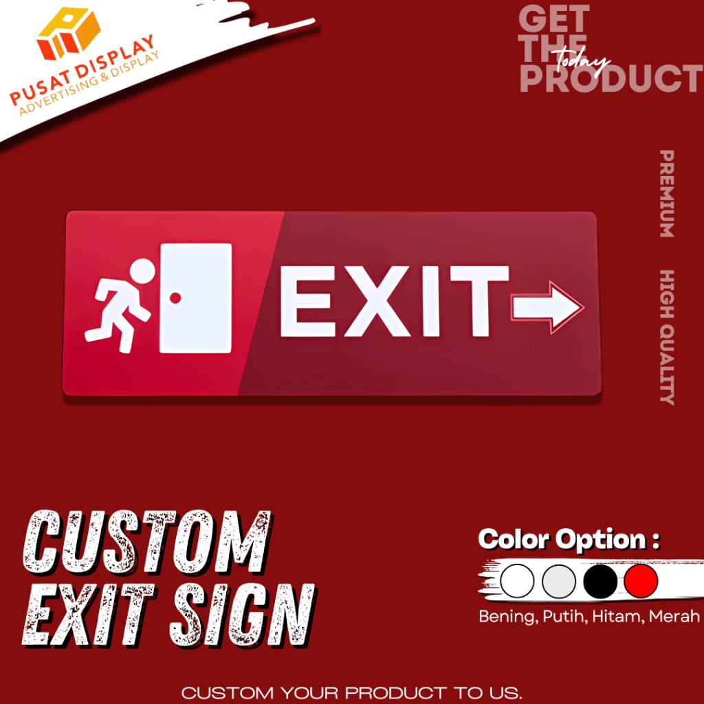 Exit Sign/Exit Sign/Exit Sign/Acrylic Exit Direction/Acrylic Exit ...