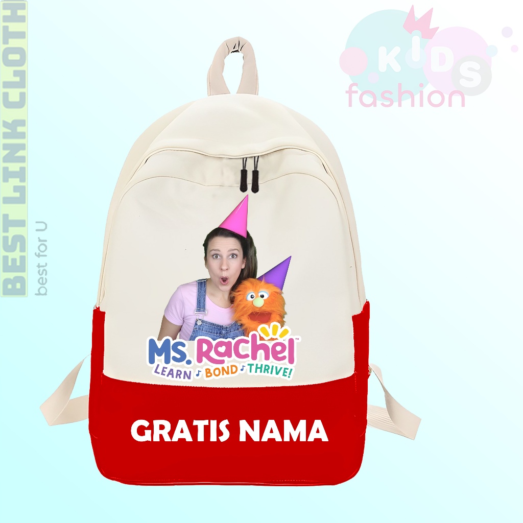 Ms Rachel Elementary School Kindergarten School Bag Backpack Free Name ...