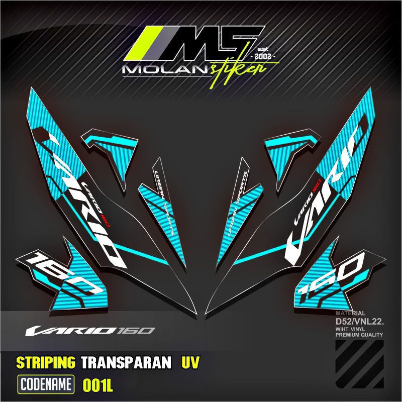 Decal Sticker Striping Transparent Variations Uv Vario 160 New Honda ...