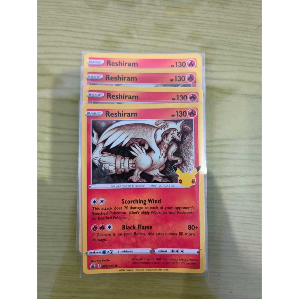Original Pokemon Card TCG E 002/025 Reshiram English 25th anniversary | Shopee Philippines