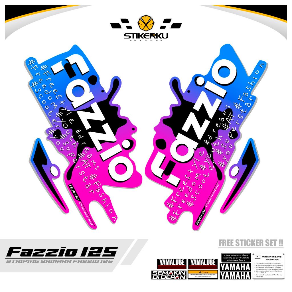 STICKER FAZZIO 125 / MTF 26 / STRIPING FAZIO 125 / SETIKER FAZZIO 125 ...