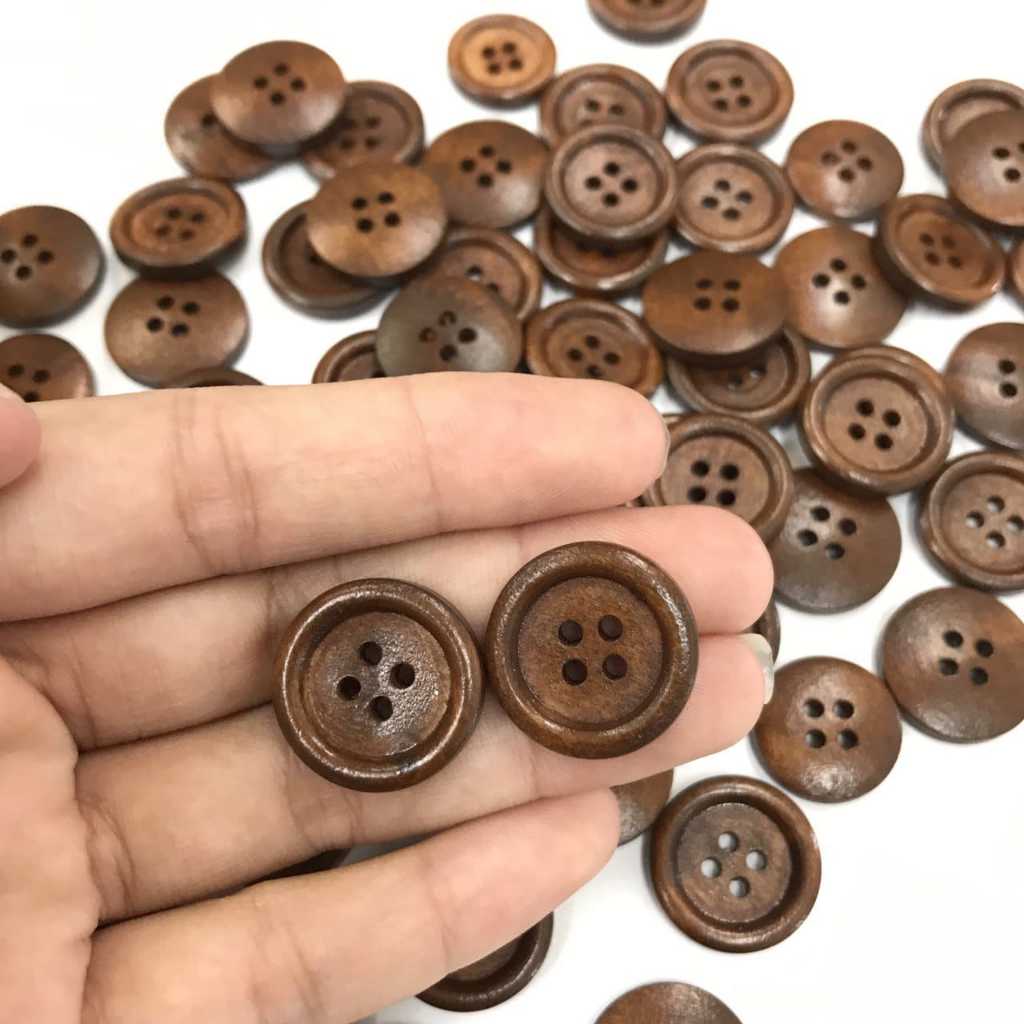 1 DOZEN - DARK BROWN WOOD BUTTONS (4 SIZES) | Shopee Philippines