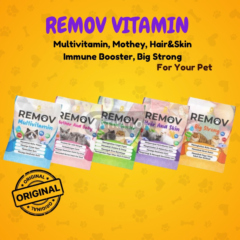 Remov CAT VITAMINS | Cat Vitamin Sachet | Immune Vitamins Cat Hair ...