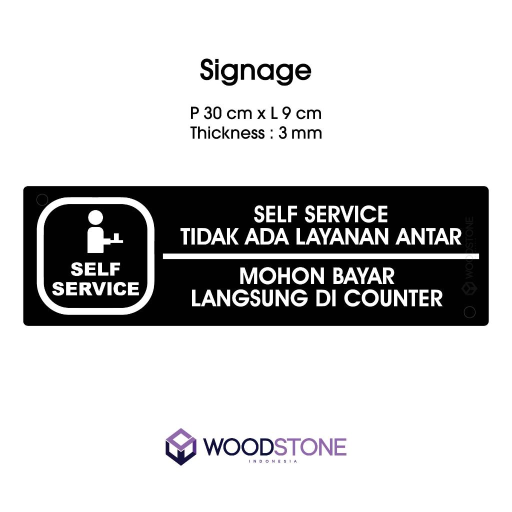 Self Service Sign - Cashier Sign Pay Here - Acrylic Writing Pay On ...