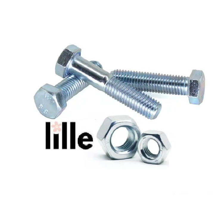 PUTIH White Bolt Nut m 18 x 50 mm Hex Bolt Nut Galvanized M18 x 5 cm ...