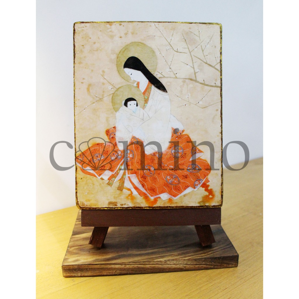 KAYU Icon Mary Baby Jesus Tradition Japanese Asia Kimono Japan Japan ...