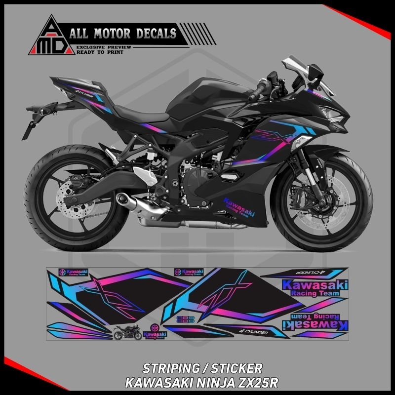 Sticker ZX25R GRAFIST LIST ZX / STRIPING KAWASAKI NINJA ZX25R ABS ...