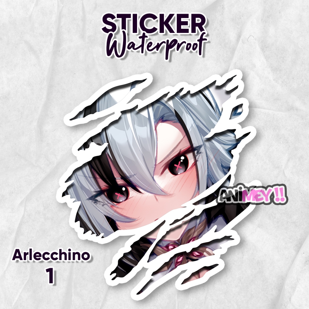 Arlecchino Genshin Impact Scratch Sticker / Waterproof Anime Sticker ...