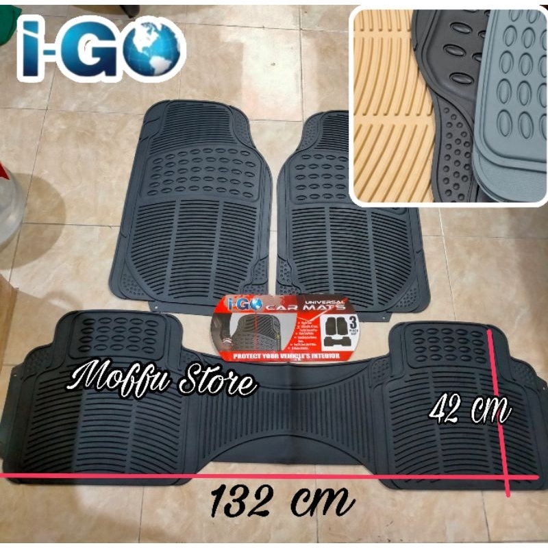 HITAM I-go Universal Thick Rubber 2 Row Car Carpet Calya Sigra Innova ...