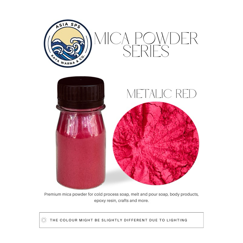 RED METALLIC Mica Pigment Powder Slime Screen Printing Resin Automotive ...