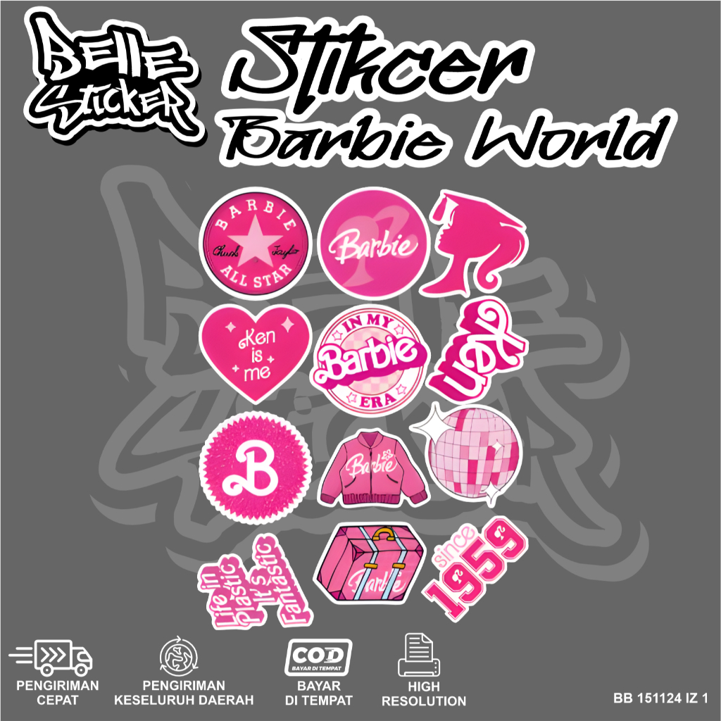 HP Barbie Word Sticker Waterproof Sticker Retail Cute Aesthetic Laptop ...