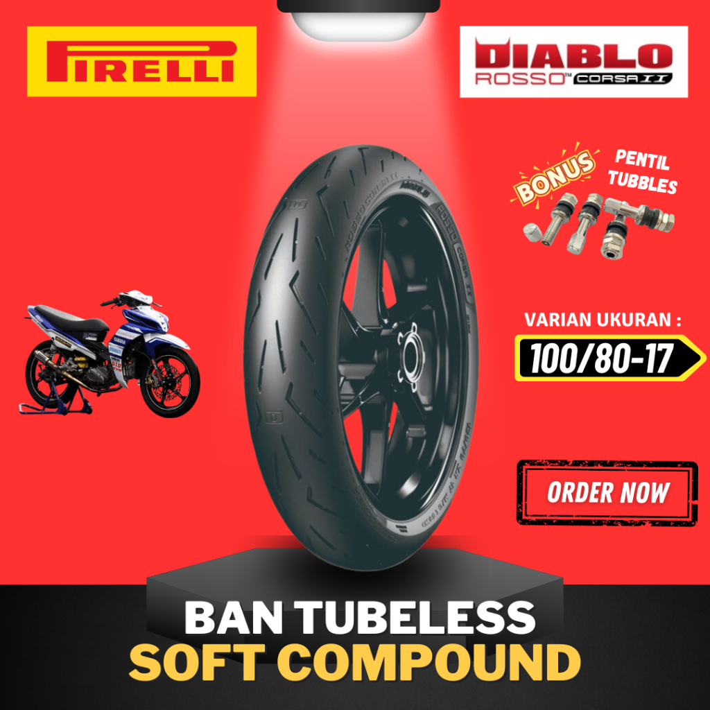 Pirelli DIABLO ROSSO CORSA TIRE 2 100/80-17 SOFT COMPOUND RING 17 ...