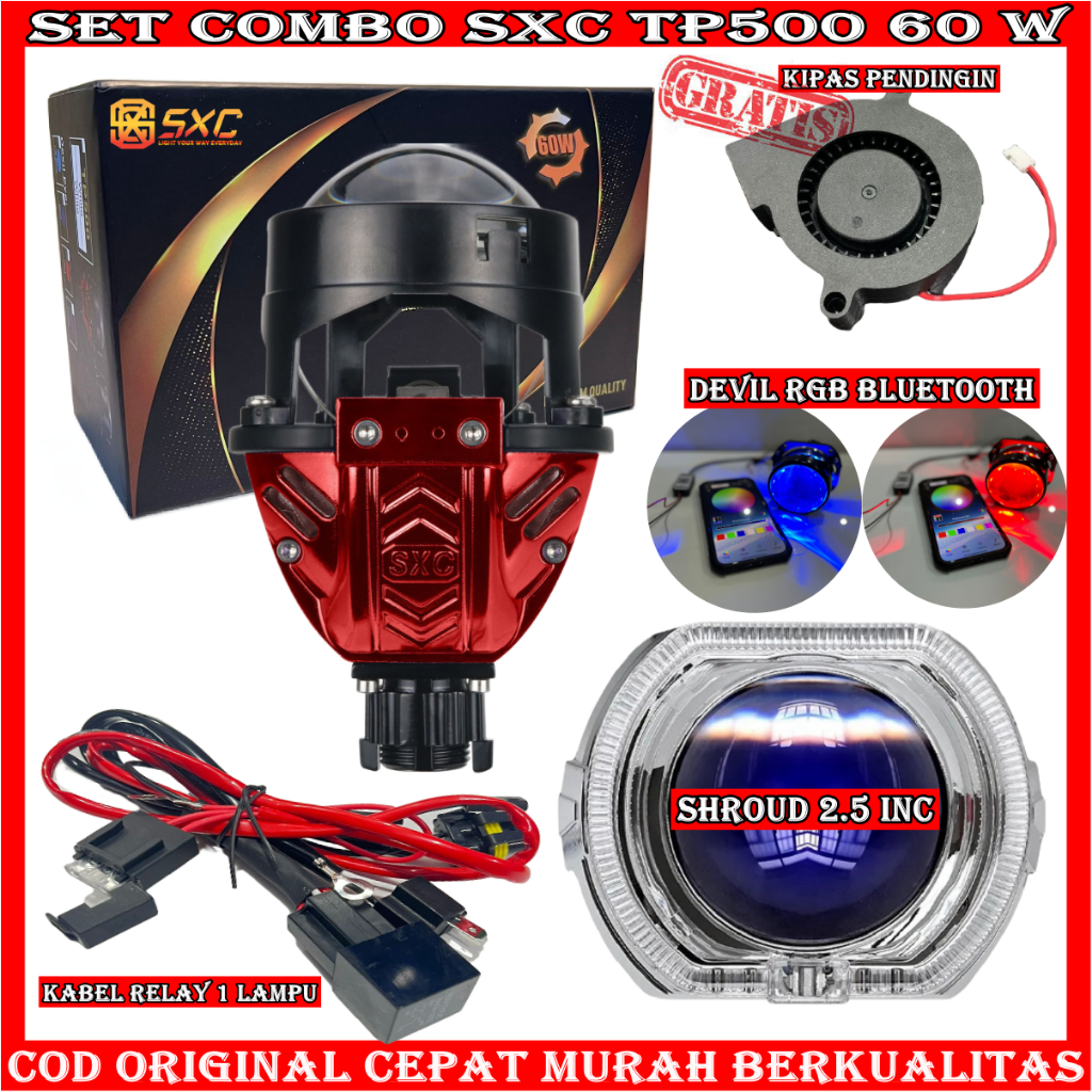 BILED SAVING PACKAGE COMBO TP500 60 WATT BLUELENS ORIGINAL BILED SXC MOTORCYCLE SET PACKAGE ...