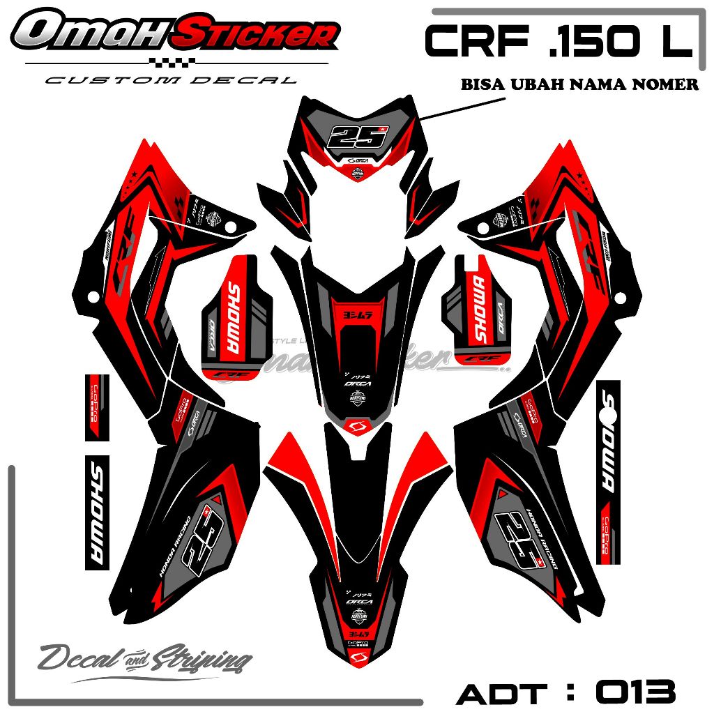 Crf 150 l full body decal - crf 150l full body sticker - super glossy ...