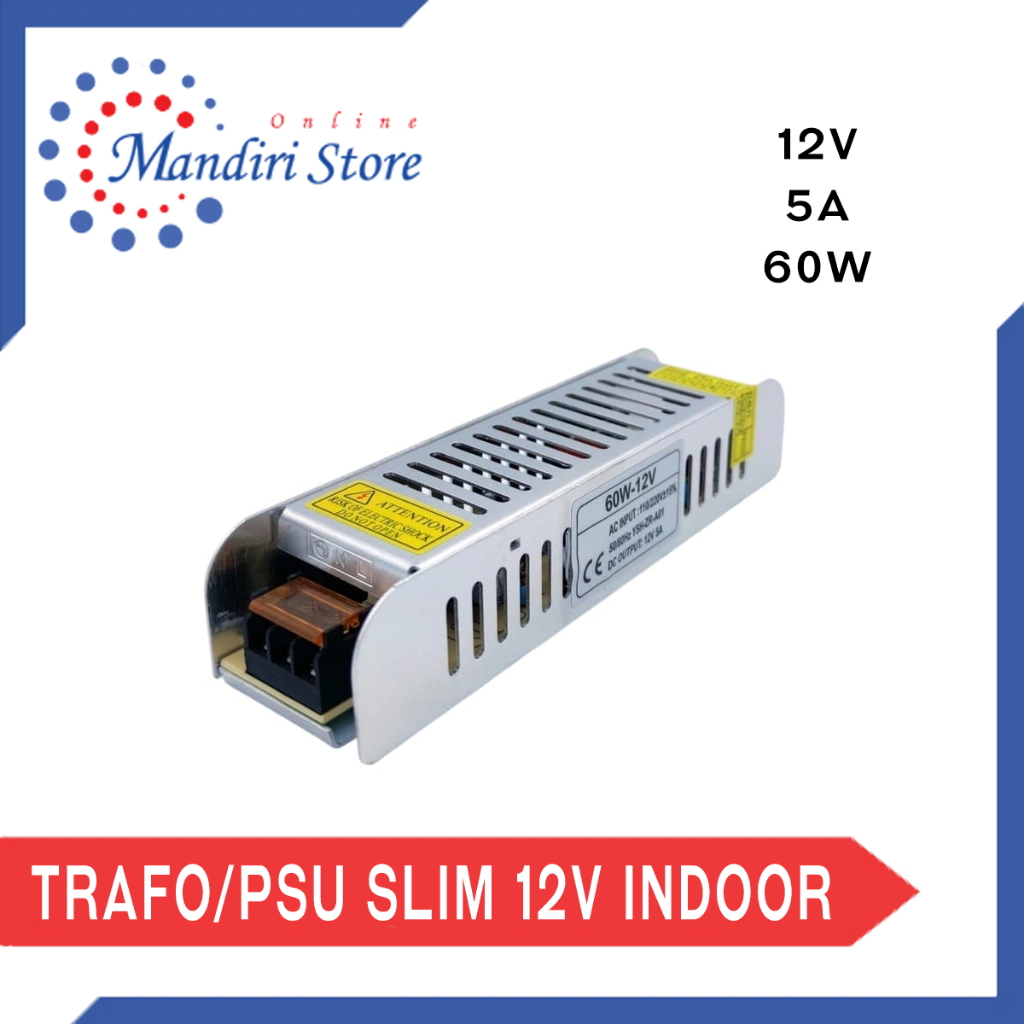 Indoor Power Supply Transformer 12V 60W/100W/150W/200W/250W | Cctv Led Strip Slim | Shopee ...