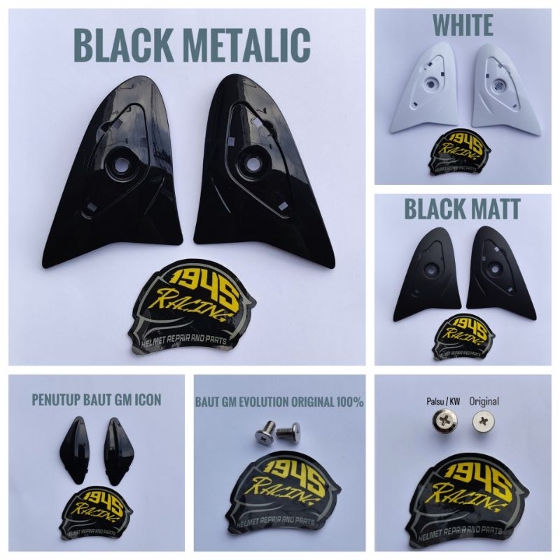 100% Original GM Icon Helmet Side Cover 100% Original GM Asca Strike ...