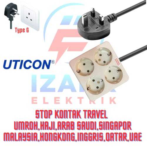 UTICON 3-Prong Electrical Plug TRAVEL ADAPTER Saudi Arabia UMROH Hajj ...
