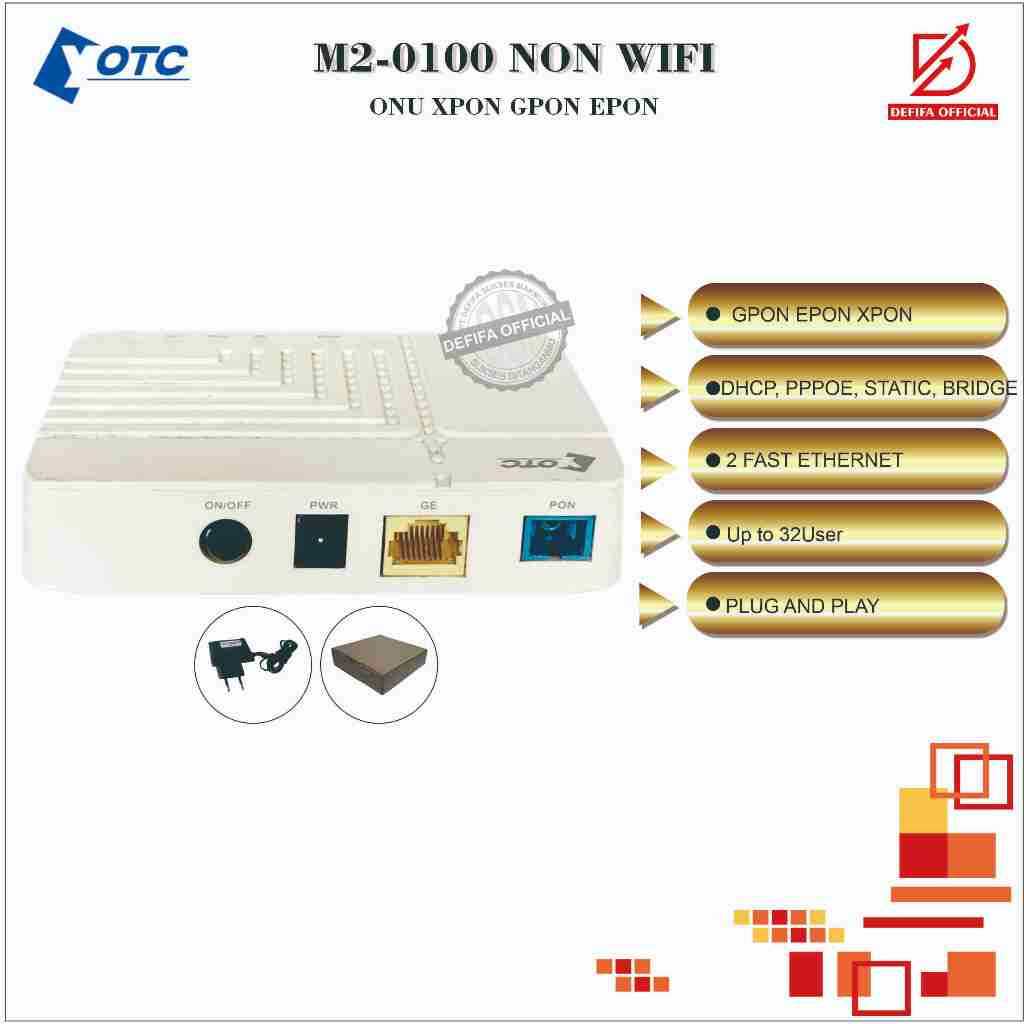 YOTC M2-0100 Modem FTTH NON WIFI Router ONU EPON Gigabit | Shopee ...