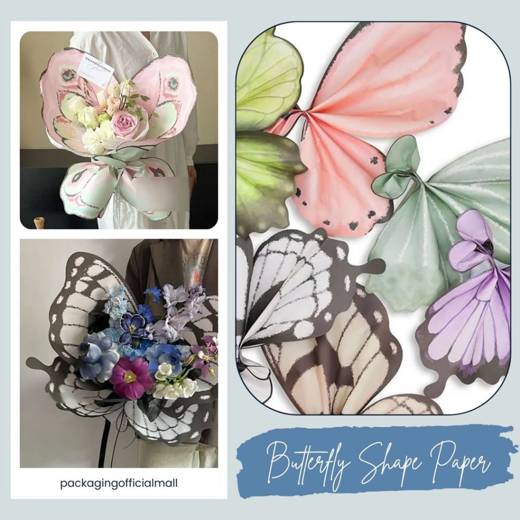 Butterfly SHAPE PAPER / CELLOPHANE / FLORIST PAPER / FLOWER BOUQUET ...