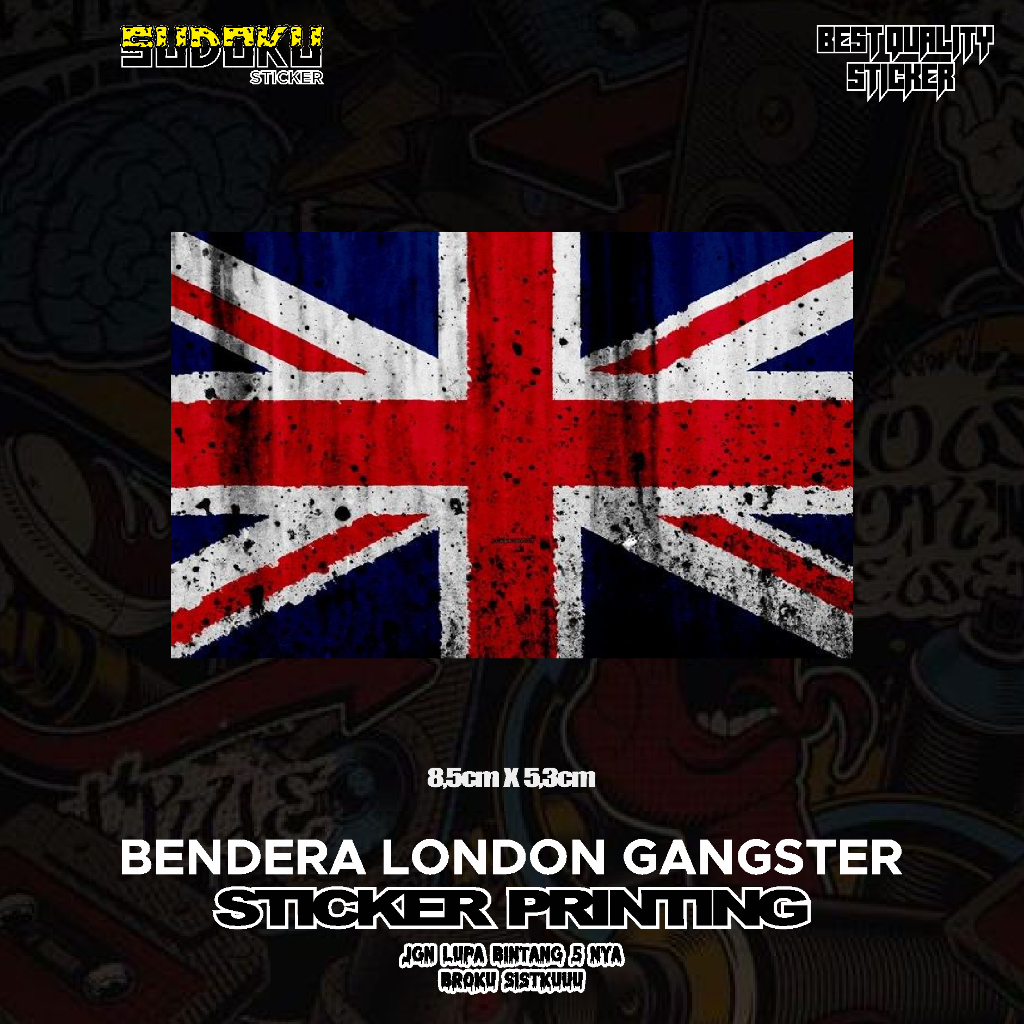 Sticker LONDON FLAG PRINTING STICKER VIRAL FYP AESTHETIC GANGSTER ...