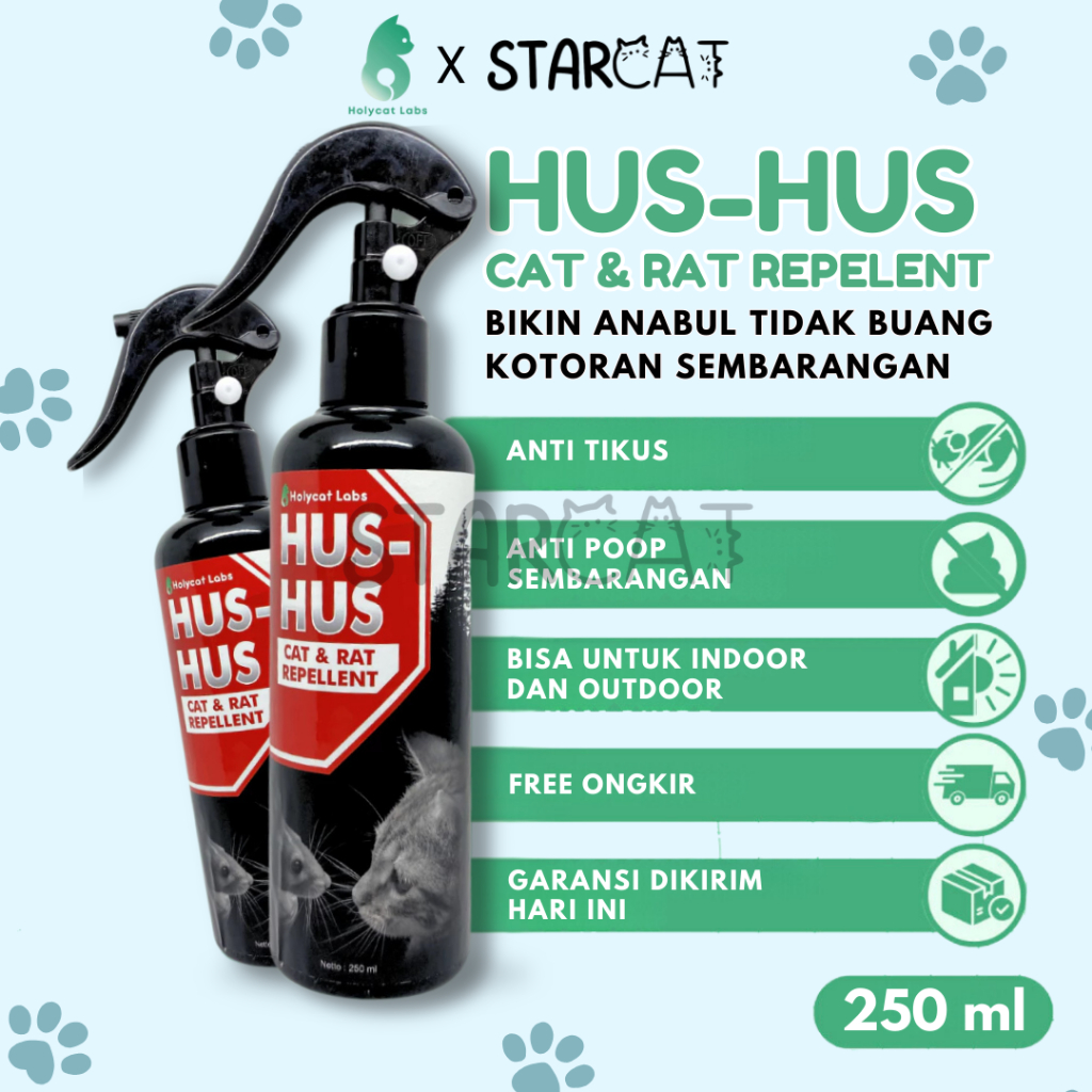Sc Holycatlabs Spray HUS HUS 250ML Cat Anti Pee Removes Random Poop Cat ...