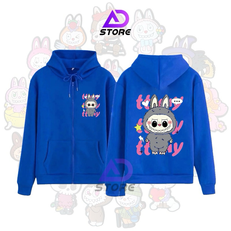 Trendy Children's Zipper Jacket with Viral Labubu The Monsters Cartoon ...