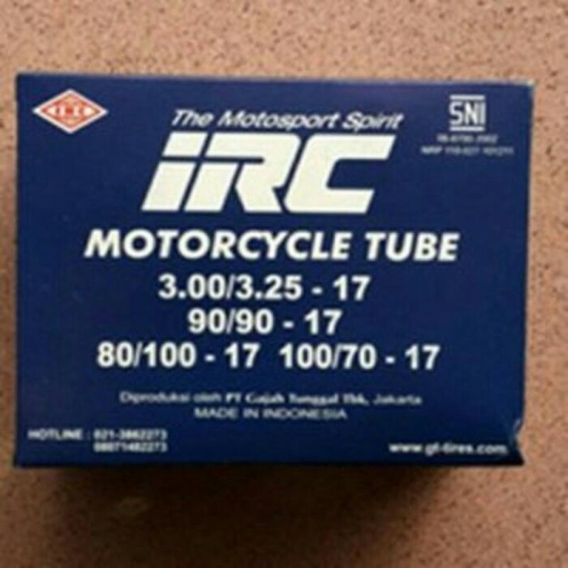 Irc Motorcycle Inner tube size 300 / 325 - 17 (90, 80/100, 100/70) - 17 ...
