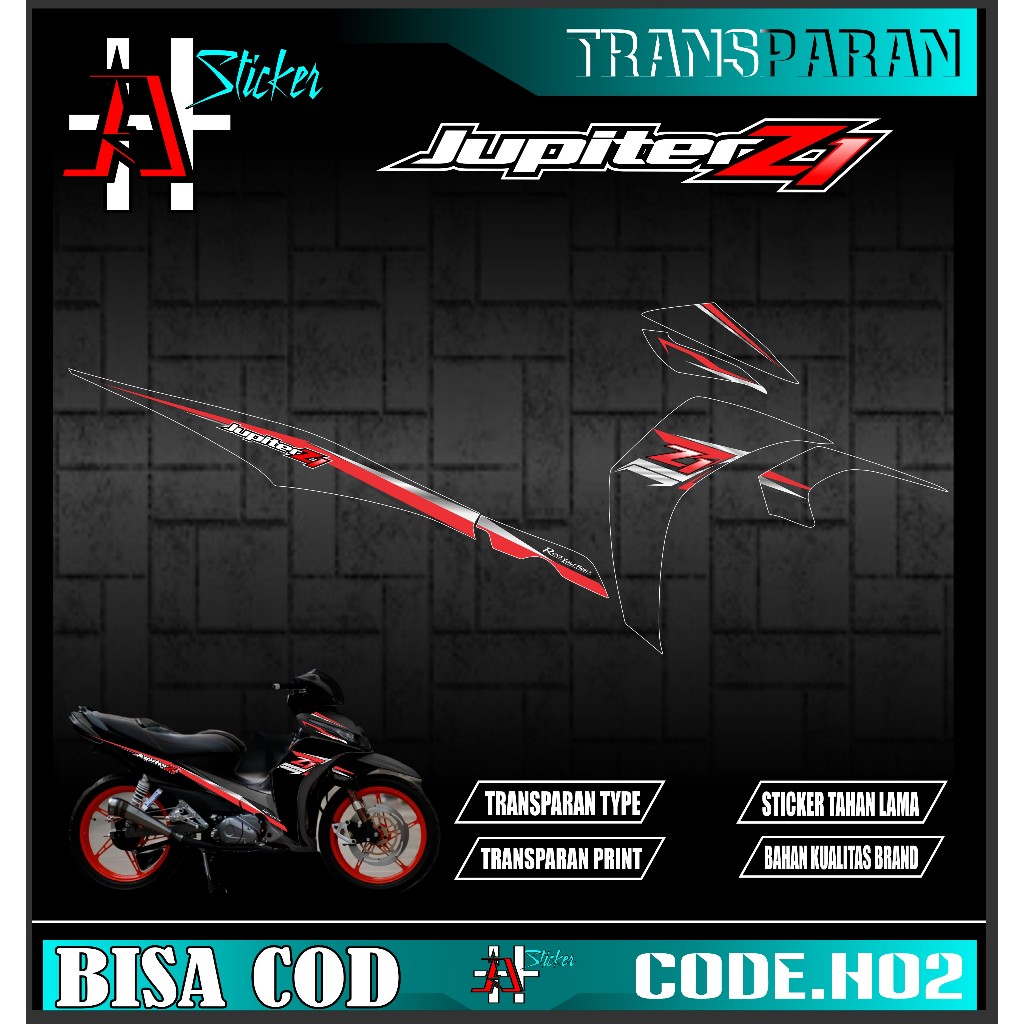 Jupiter Z1 TRANSPARENT STRIPING STICKER TRANSPARENT MOTIF YAMAHA ...