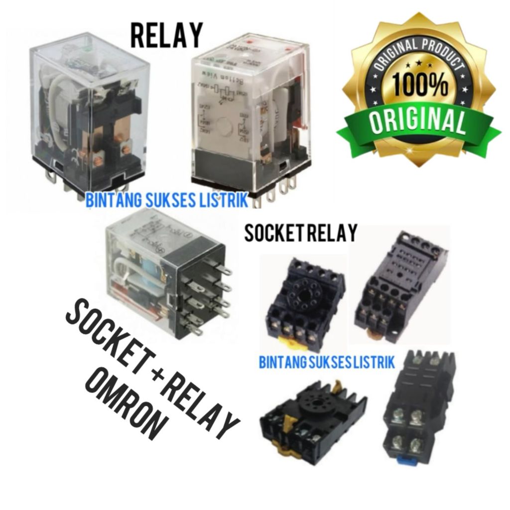 Original OMRON RELAY MY4N + SOCKET PYFZ-14 Relai + SOCKET 14 PIN 220vac ...