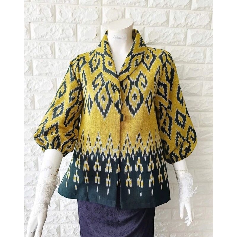 Woven blazer blouse / semi-coat blazer / women's top / women's outer ...