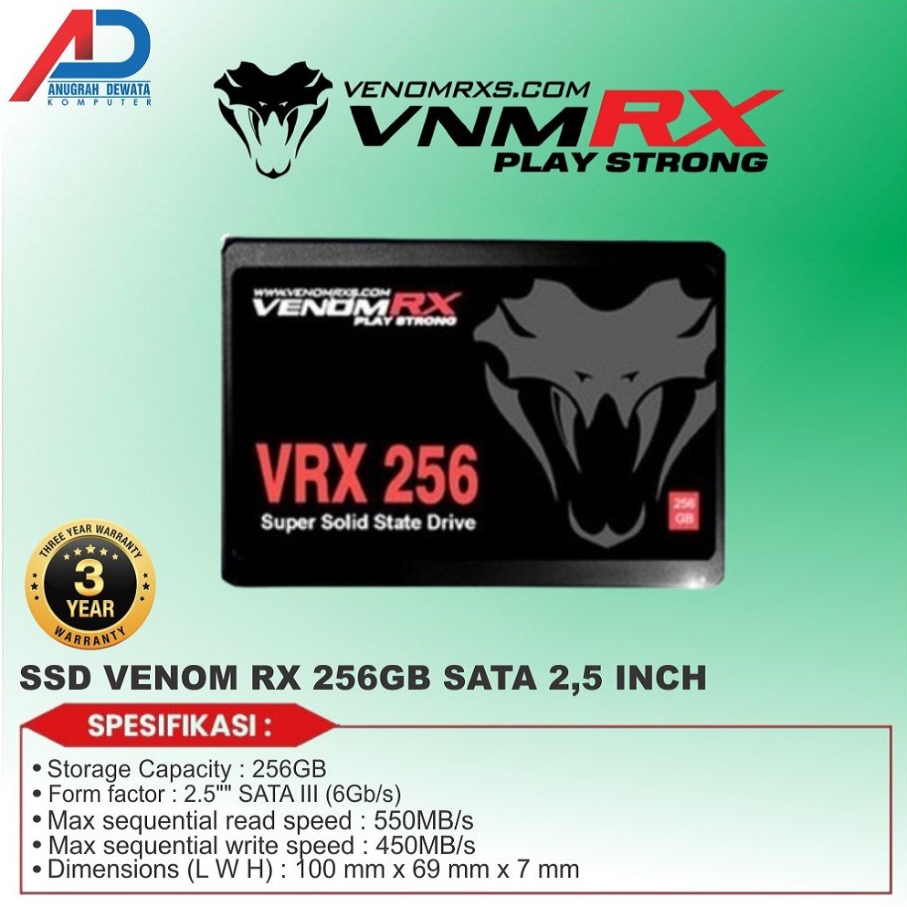 Venomrx 256GB SSD SATA VENOM RX 256 GB | Shopee Philippines