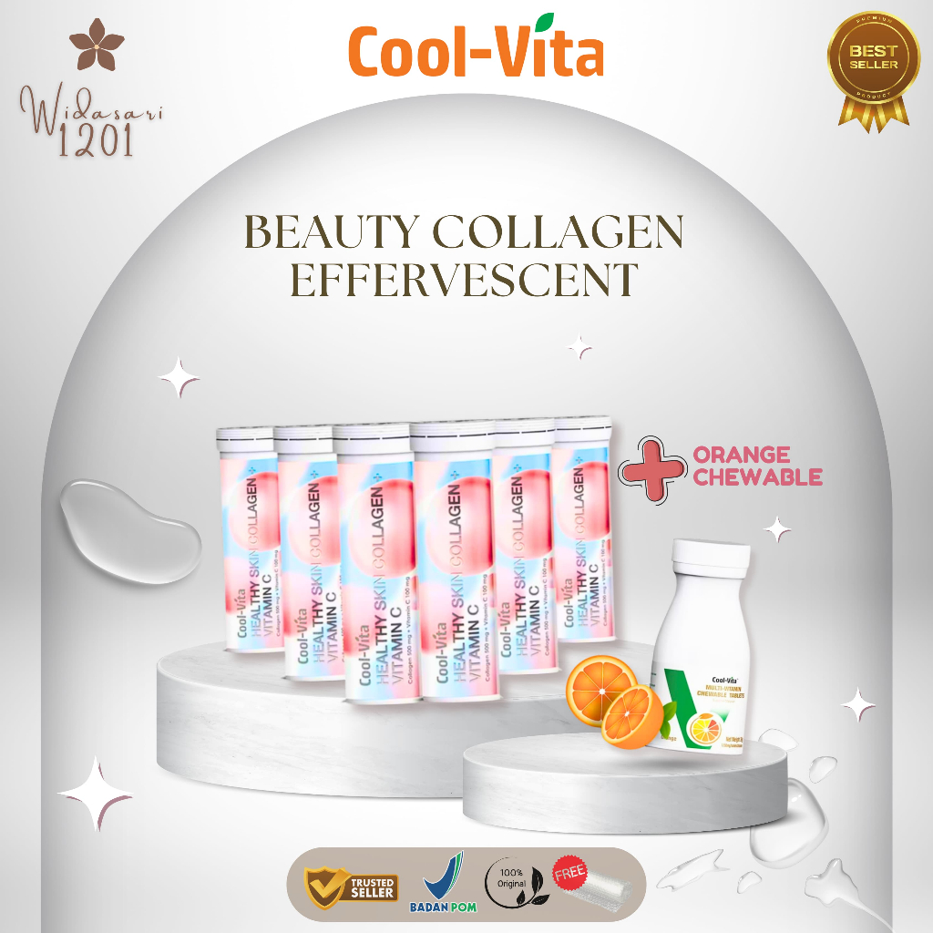 Coolvita Collagen Effervescent 60 Tablets Bright Shining Package + 1 ...