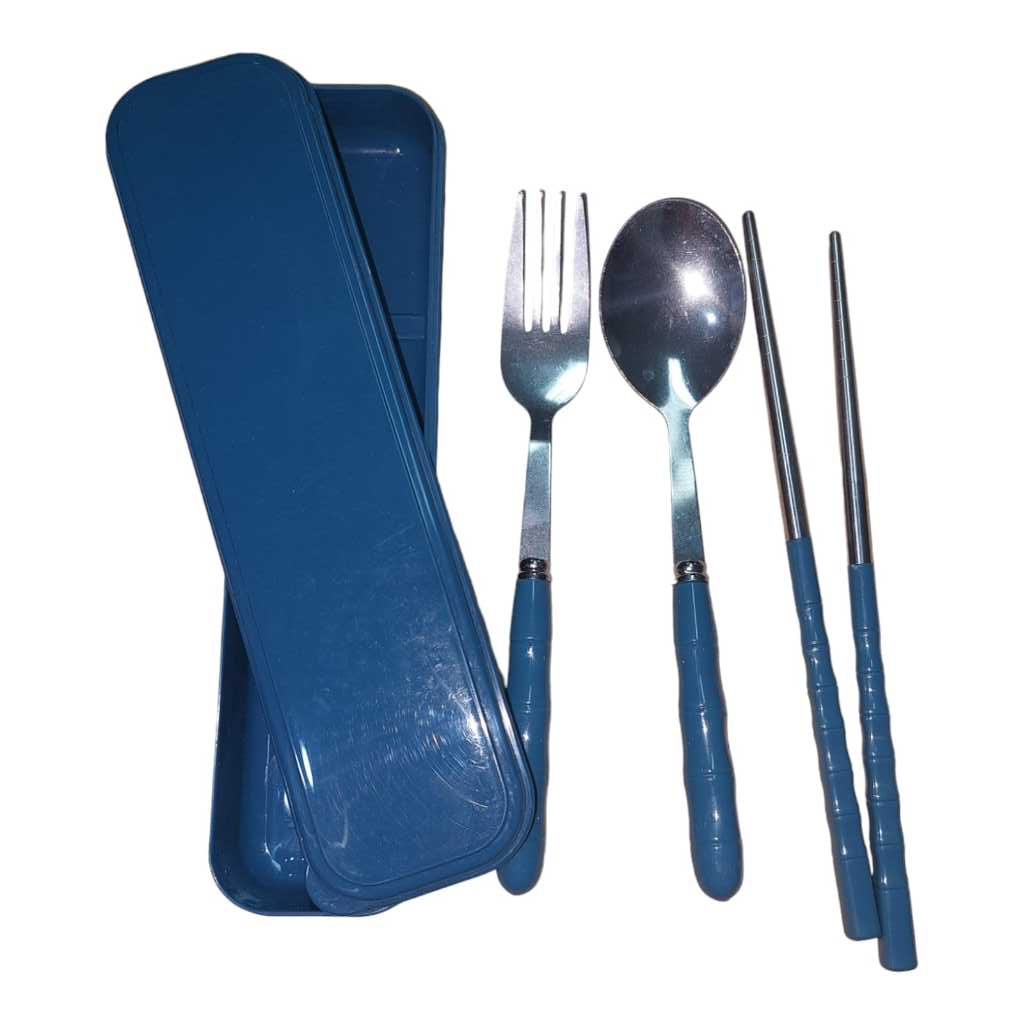 Complete 3 in 1 Cutlery Set Stainless Steel Spoon Fork Chopsticks With ...