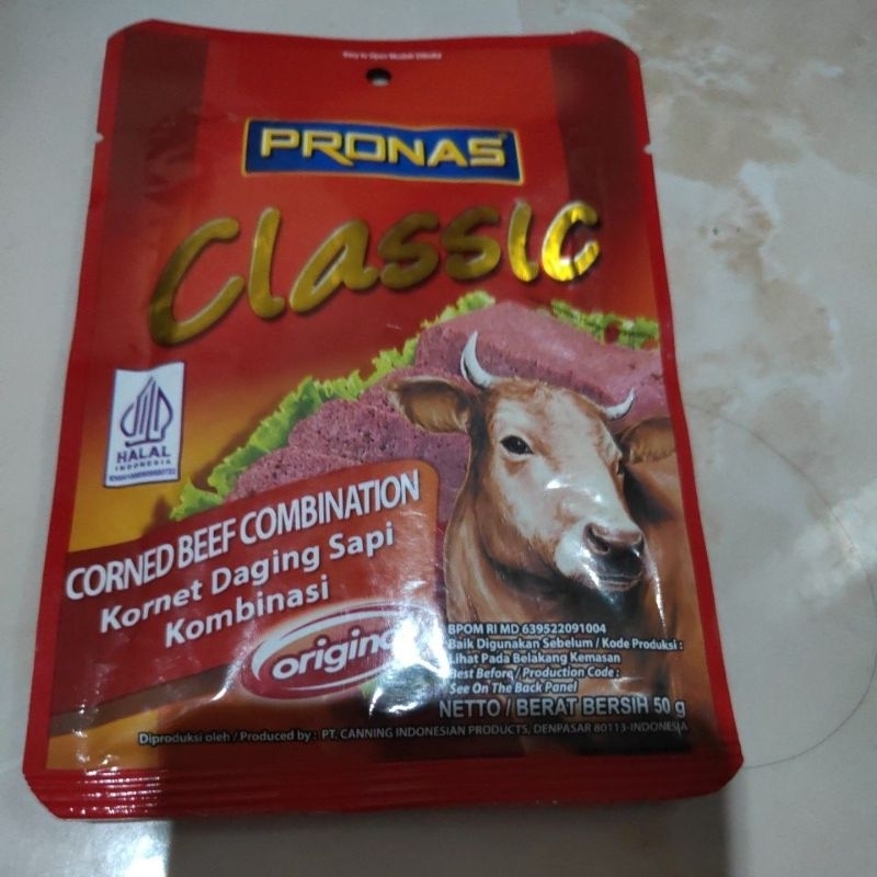 Pronas classic corned beef 50 grams old exp | Shopee Philippines