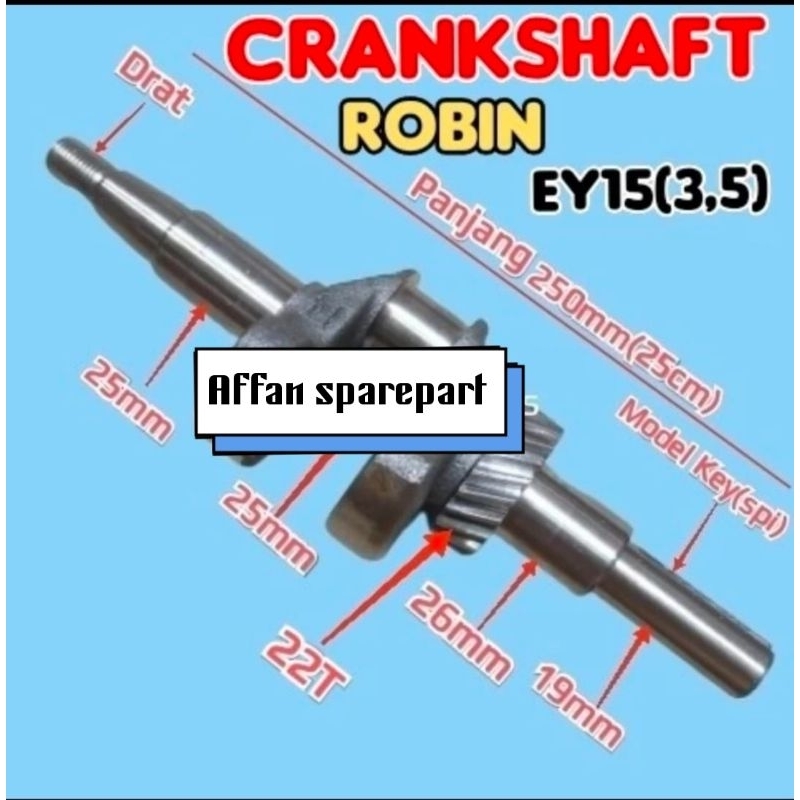 MESIN EY 15 CRANKSHAFT CRANKSHAFT CRUK AS ROBIN MOVER MACHINE (3,5 HP) ORIGINAL TORAY | Shopee ...