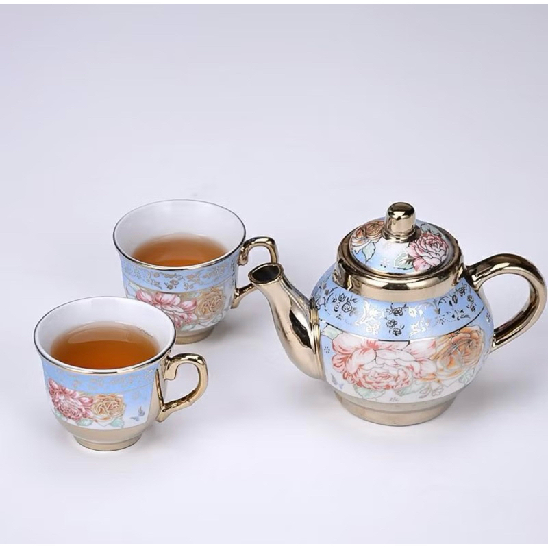 Hampers Set 3 IN 1 Tea Cups COMPLETE Teapot Coaster Tea Pot Ceramic ...