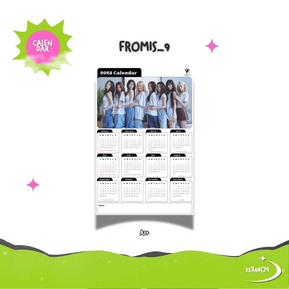 2025 FROMIS 9 KPOP CALENDAR + 2 GLOSSY LAMINATION IDOL BIAS KOREA ...