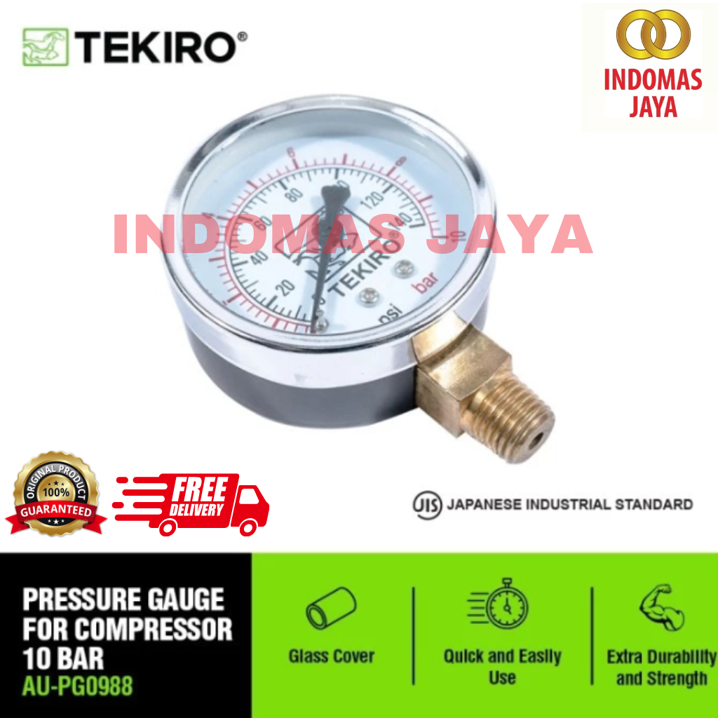 Tekiro MANOMETER 10 Bar Pressure Gauge Compressor Pressure Gauge | Shopee Philippines