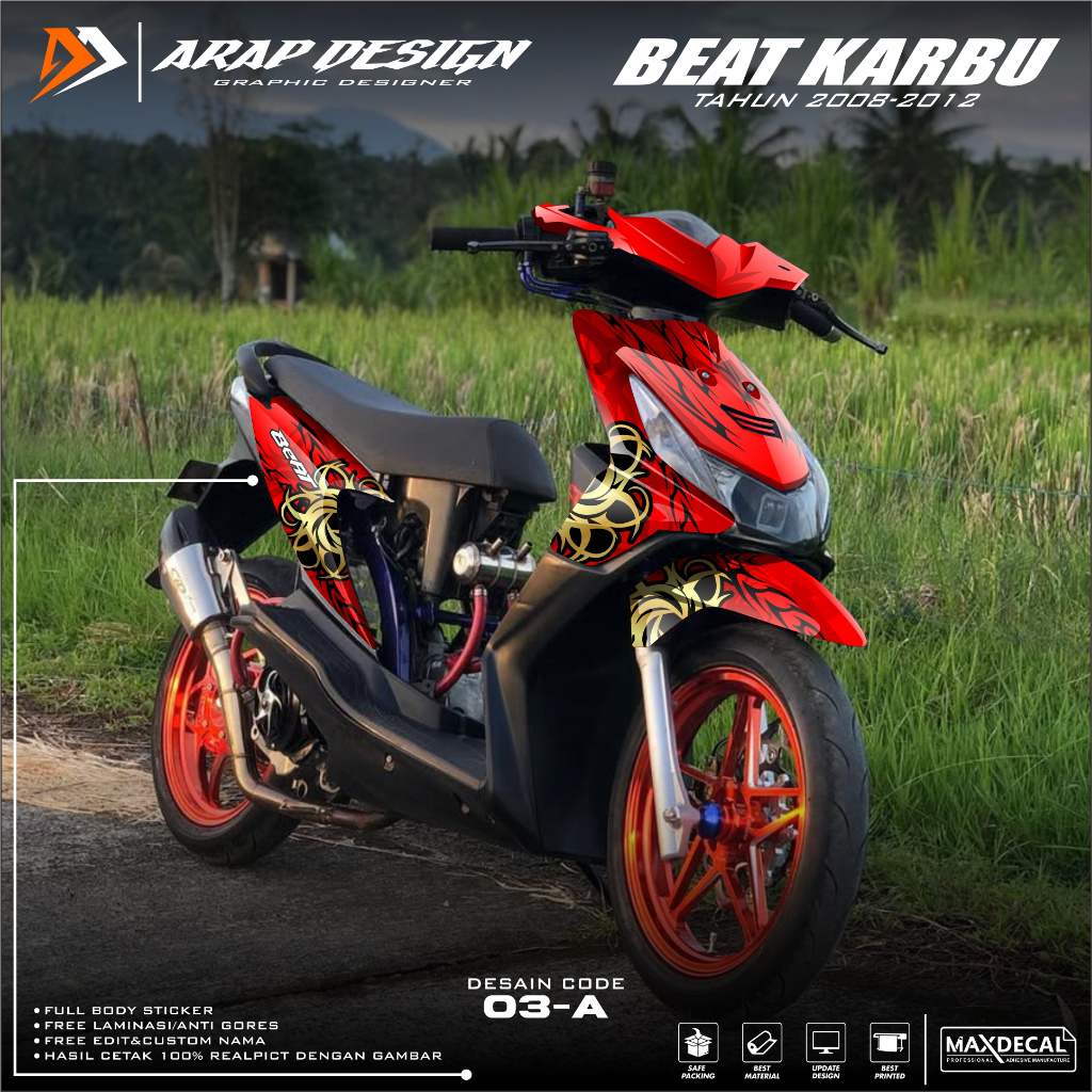 Arap DESIGN Decal Sticker Honda Beat Karbu Full Body - Old Beat ...
