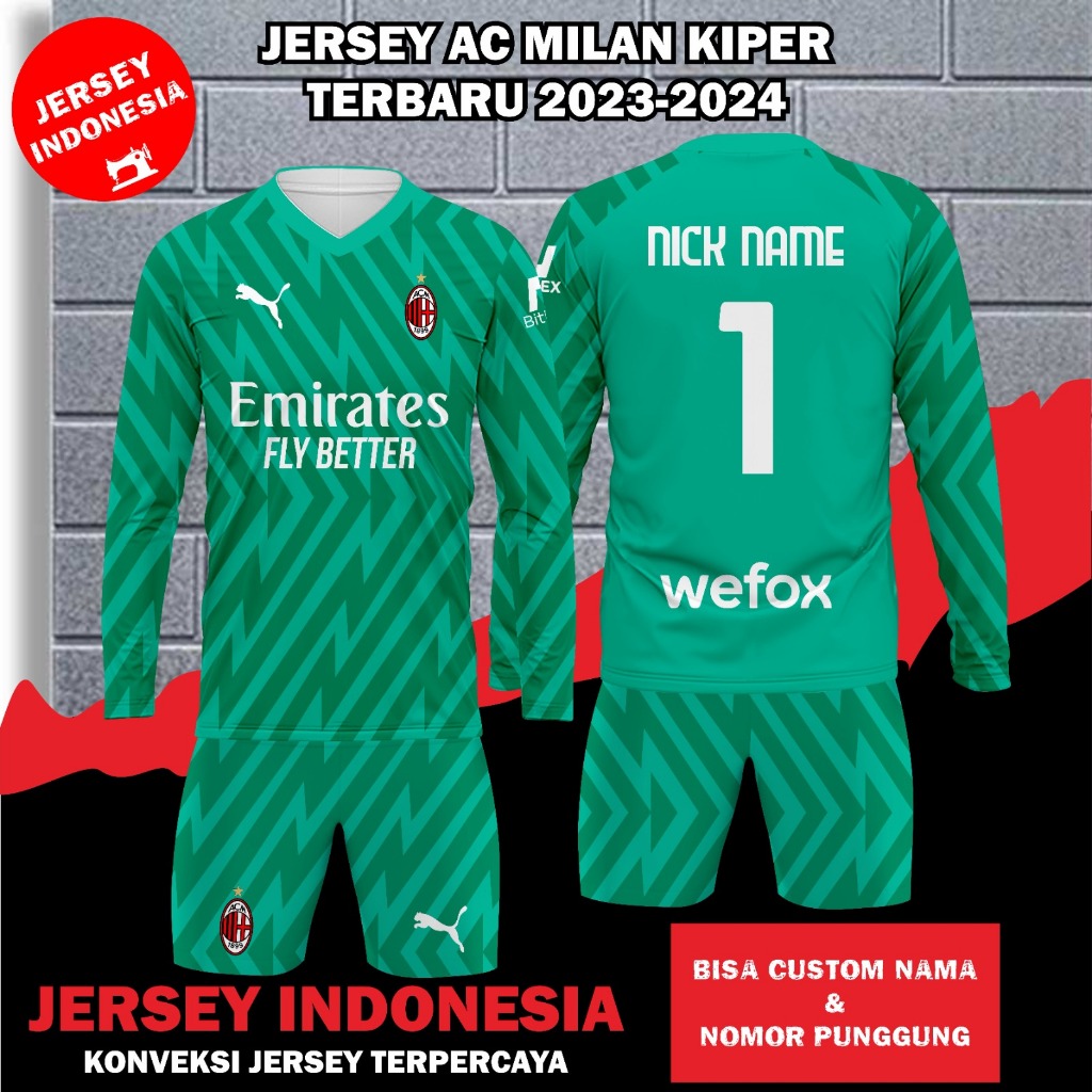 Latest AC MILAN GK KIPER 2023 2024 Jersey: UEFA Champions League ...
