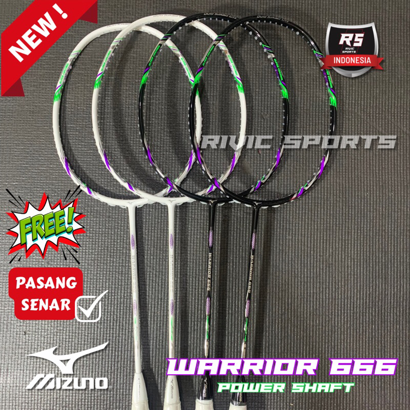 MIZUNO CARBON 11 WARRIOR 666 30LBS Racket + SENAR Strongest Badminton ...