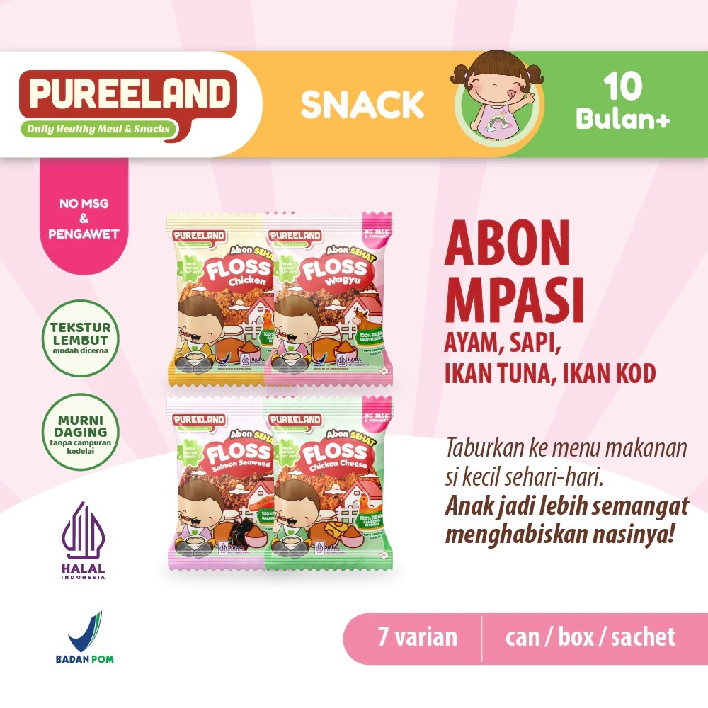 Pureeland Shredded Baby Floss / Premium Shredded Chicken Beef Fish / BB ...