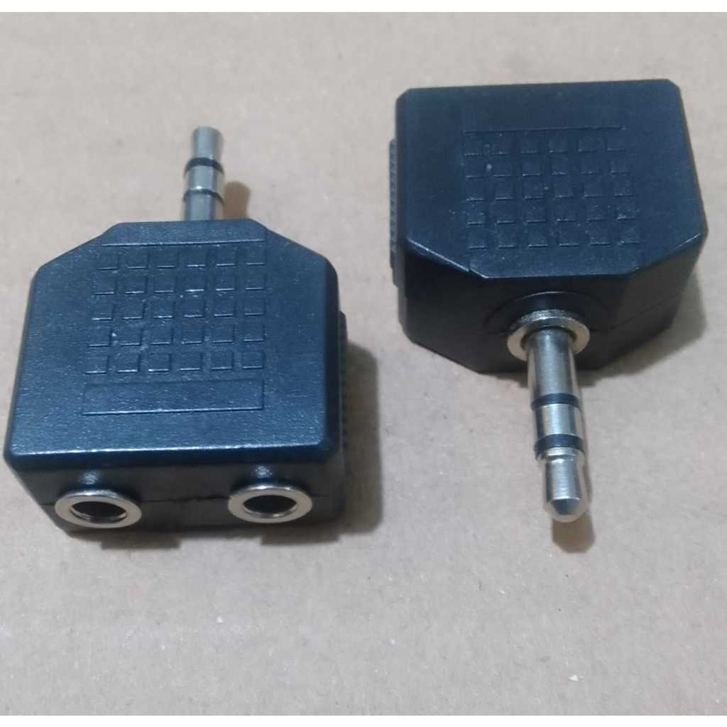 Branch splitter jack 3 5mm male to 2 jack 3 5mm female parallel aux ...