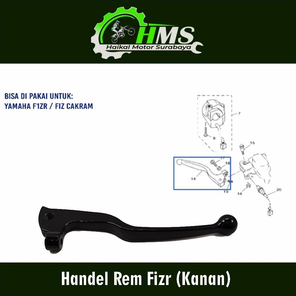 Fizr Brake Handle (Right) - Front Rim Lever Handle Yamaha Crypton Force 1 F1zr Sigma Vega Lama ...