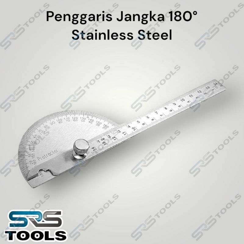 180 14.5 cm Stainless Steel Protractor Ruler / 180 Degree Angle ...