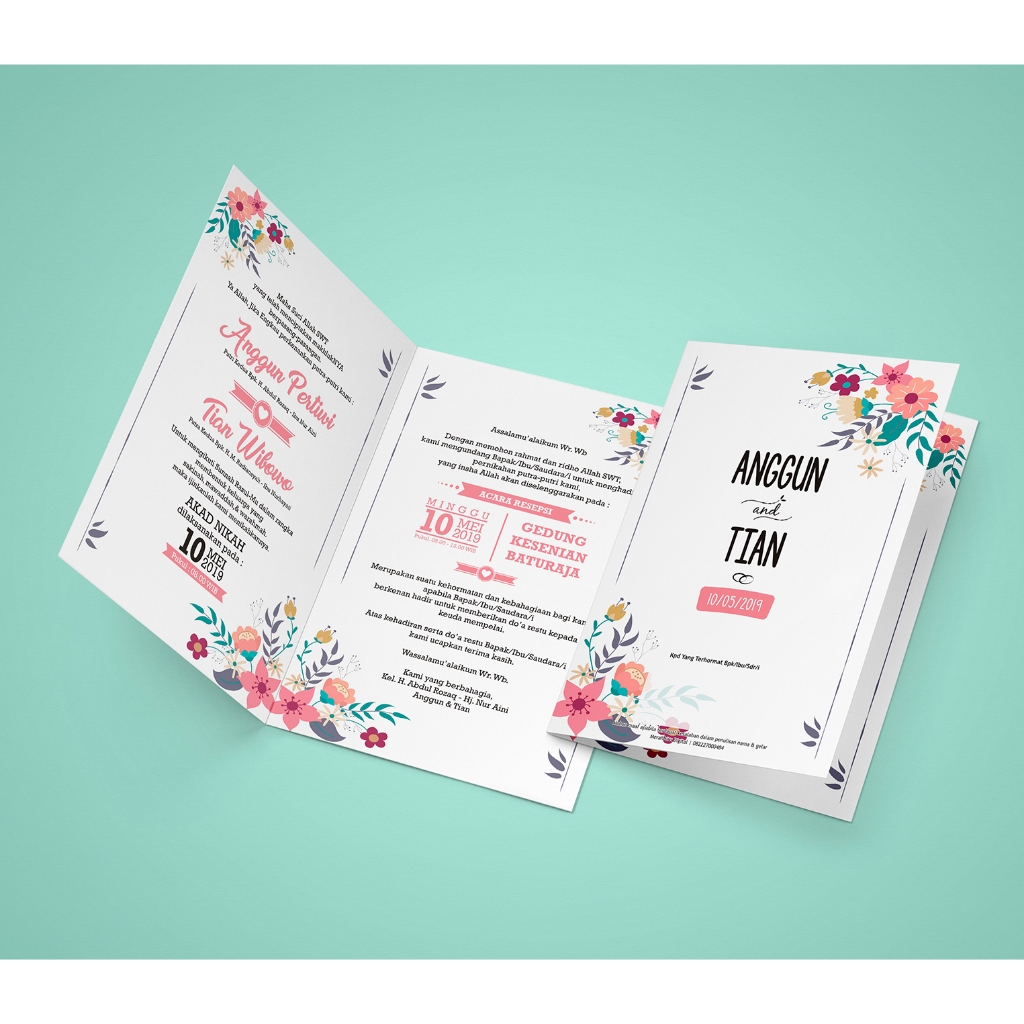 Elegant Rustic BC ICT 160 GSM Material Wedding Invitation | Shopee ...